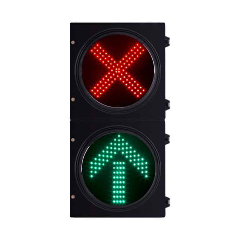 Lane Control Lights | Green Arrow Red Fork Traffic Lights