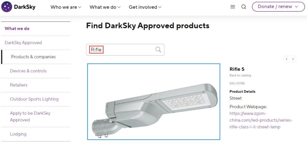 ZGSM's efforts in Darksky lighting solutions – Rifle street light