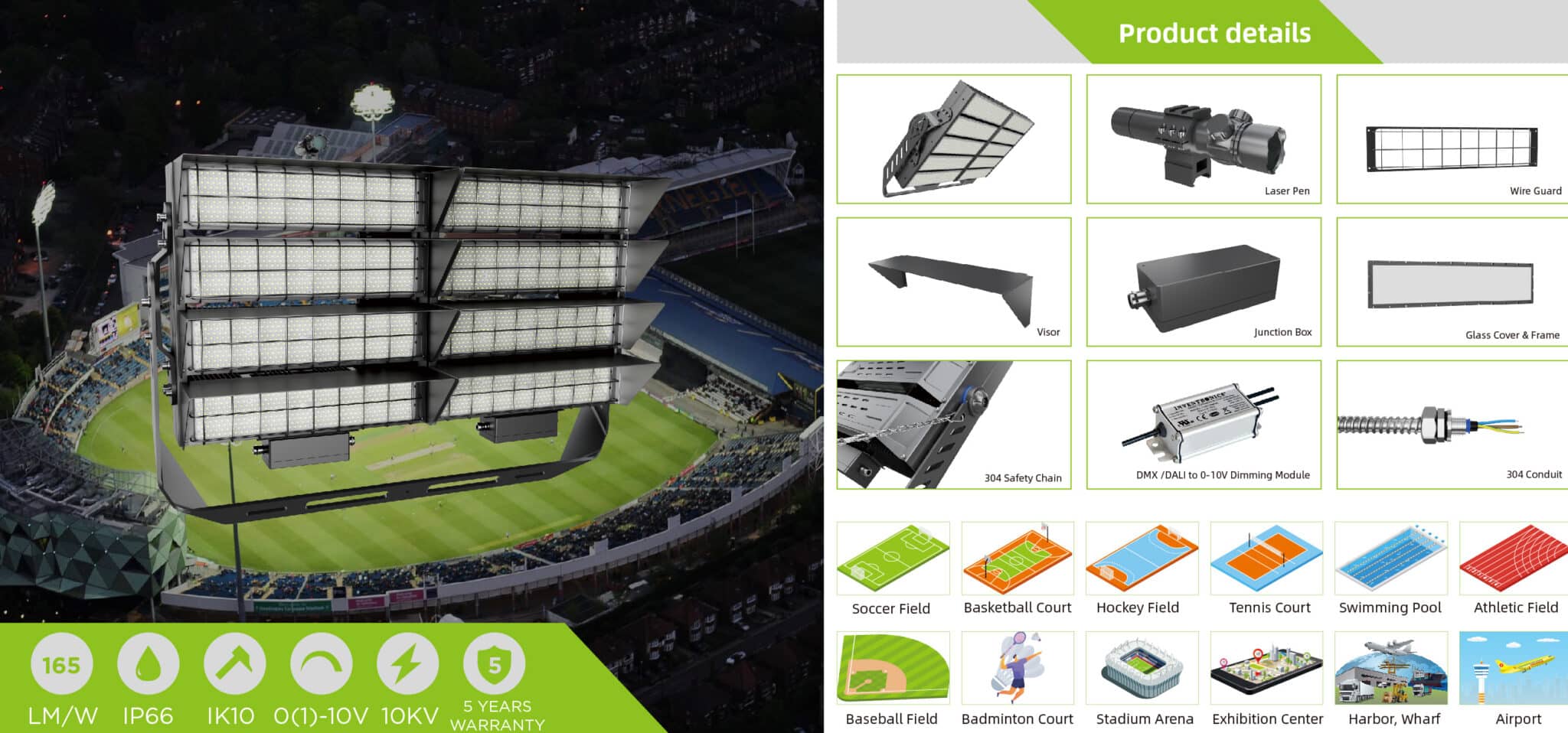 High Power 2000-3600W Sport Court Lighting | Sports Lights | ZGSM