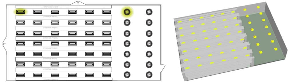 Warehouse lighting design | Light distribution | ZGSM